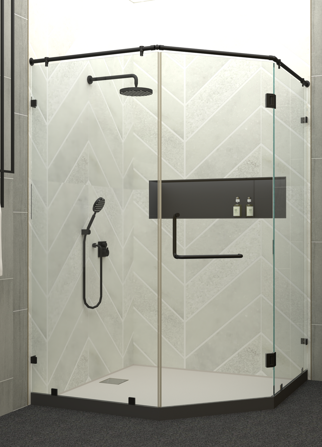 Noir Neo Frameless Shower Cubicle – FGC Home Gallery